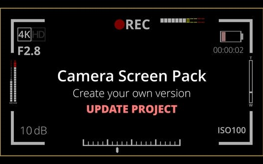 ...达芬奇模板-相机屏幕取景框画面45个相机屏幕元素包括时间显示电池...