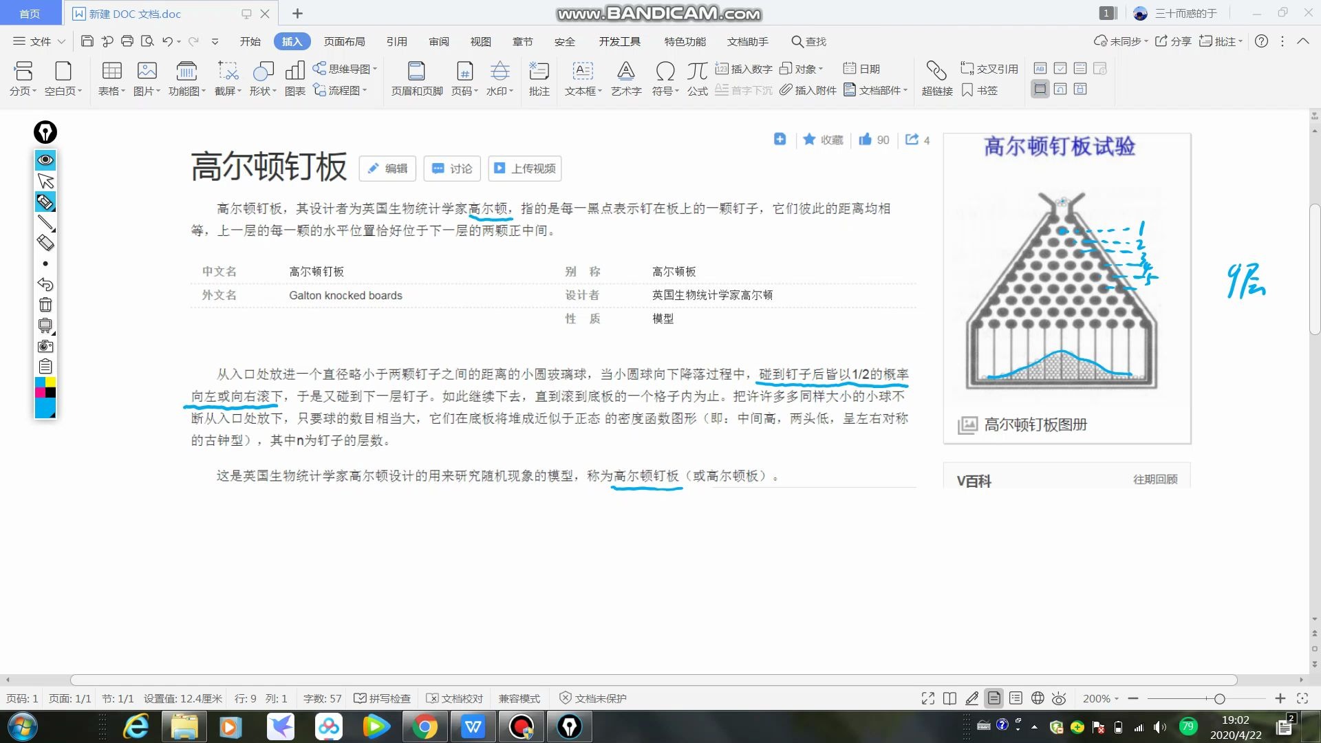 高尔顿钉板概率问题