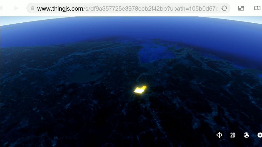 Thingjs 的科幻荧光风动态三维城市