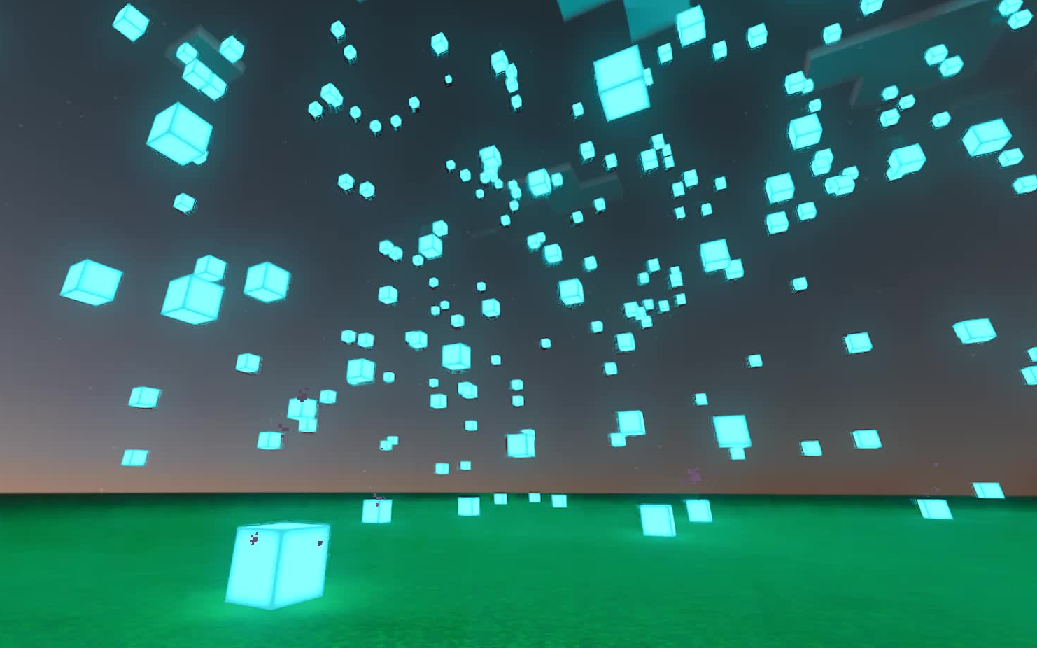 当天上掉下来一大堆钻石块(用指令做一个会掉落的钻石块)