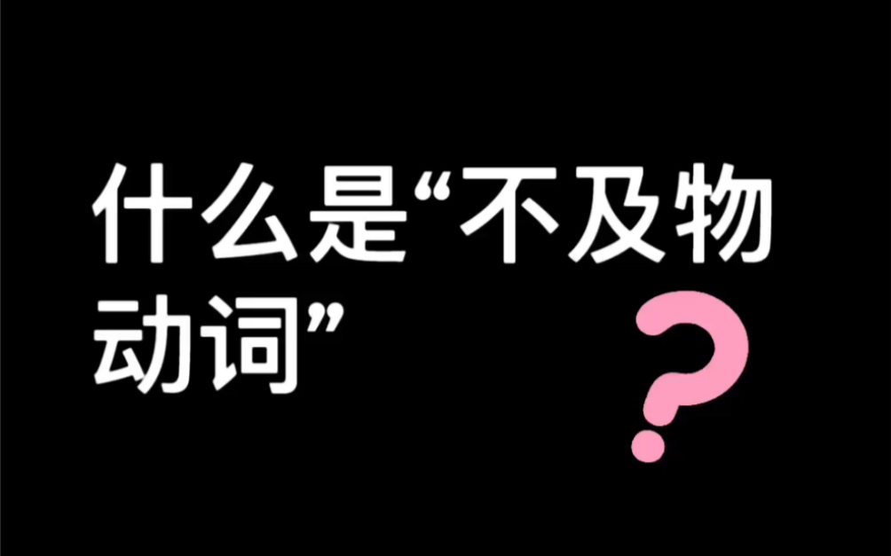 什么是不及物动词