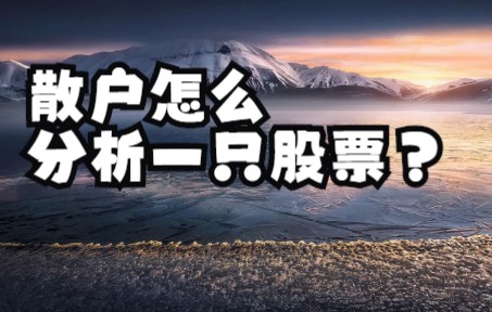 散户怎么分析一只股票?