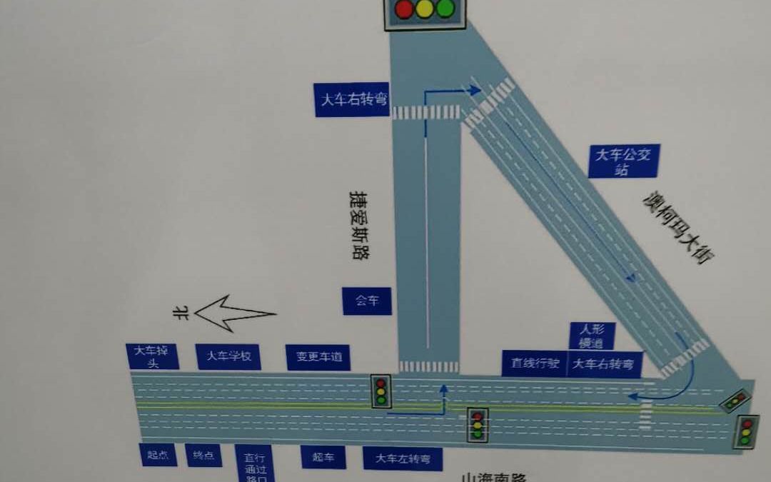 B2驾照 科目三考试(烟台轸大路考场)