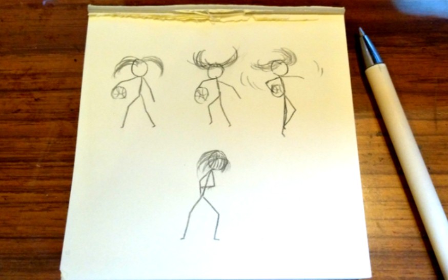 鲲鲲流海变长再打篮球会怎样(火柴人手翻书