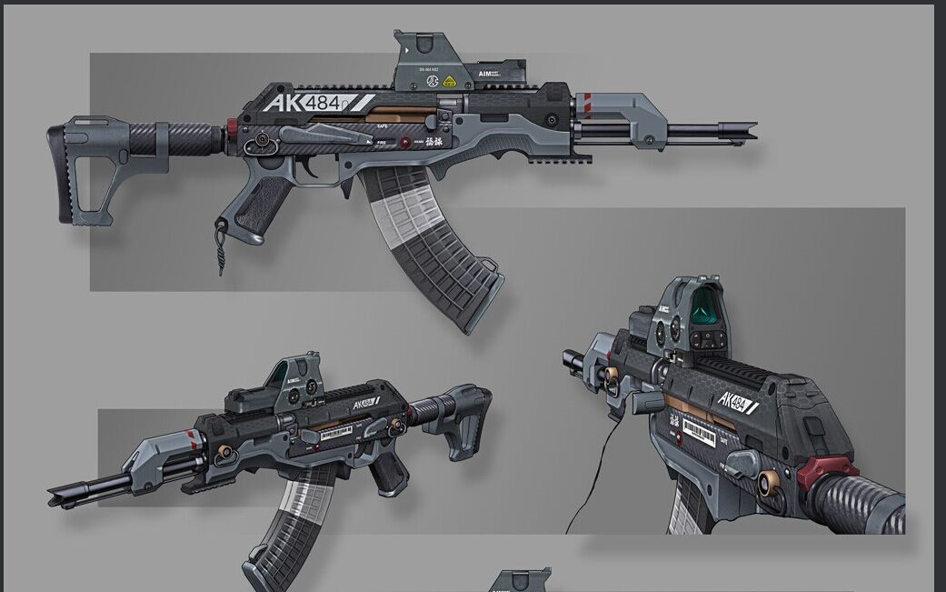 【3DMAX枪械建模】科幻类型枪械“突击步枪”建模,次世代枪械武器...