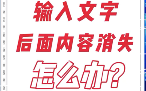输入文字后面内容消失怎么办