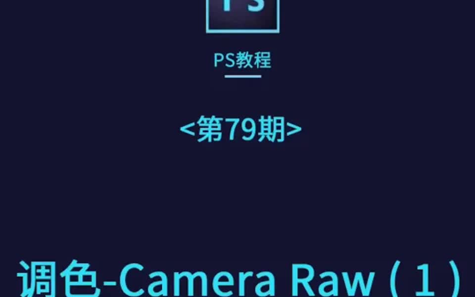 ps基础入门教程,第79期,Camera Raw(1)