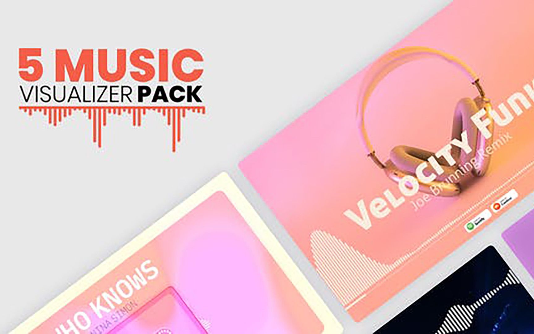 AE模板时尚音乐可视化频谱波动短视频个人歌曲专辑制作音频波形效果