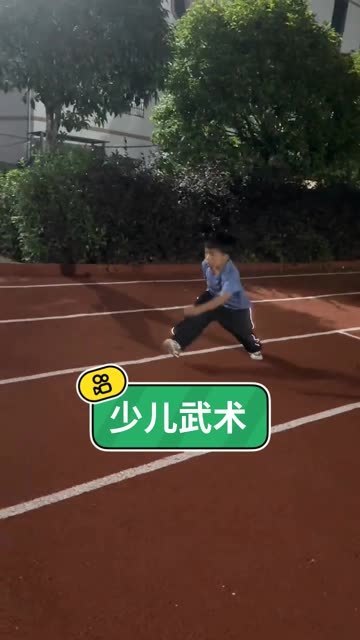 少儿武术表演动作行云流水一气呵成