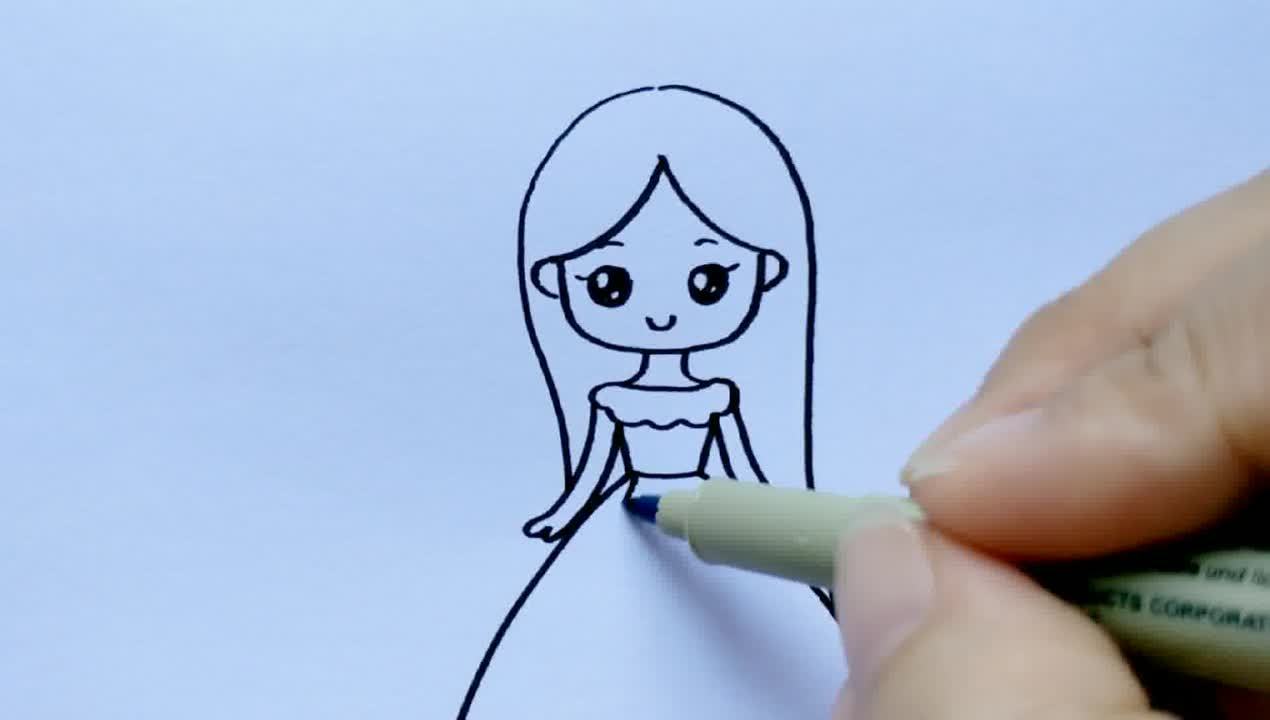 小公主简笔画,儿童亲子简笔画