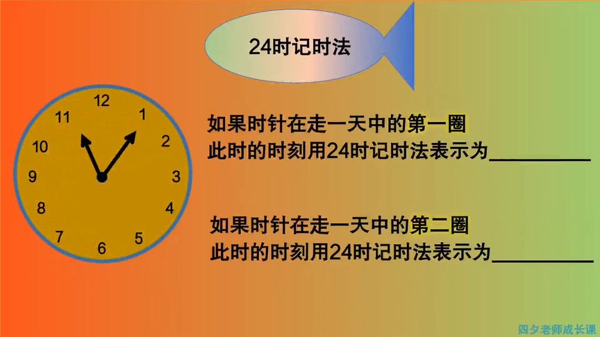 三年级数学:用24时记时法表示时间