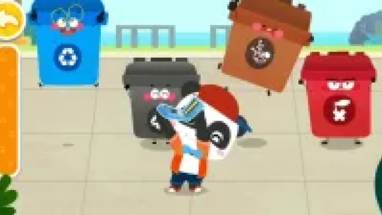 宝宝垃圾分类 不同颜色的垃圾桶 宝宝巴士游戏