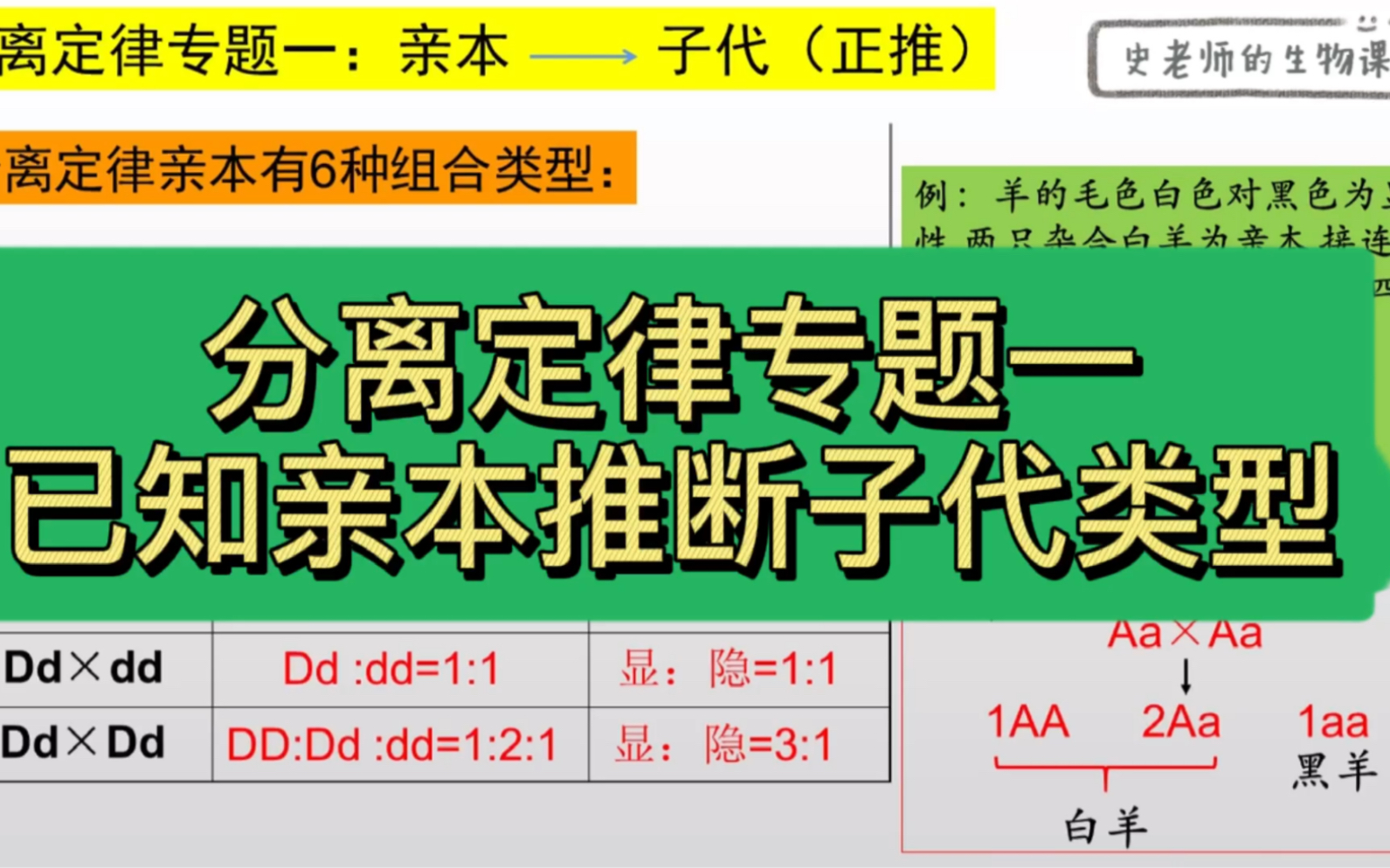分离定律专题1⃣️|已知亲本推断子代类型