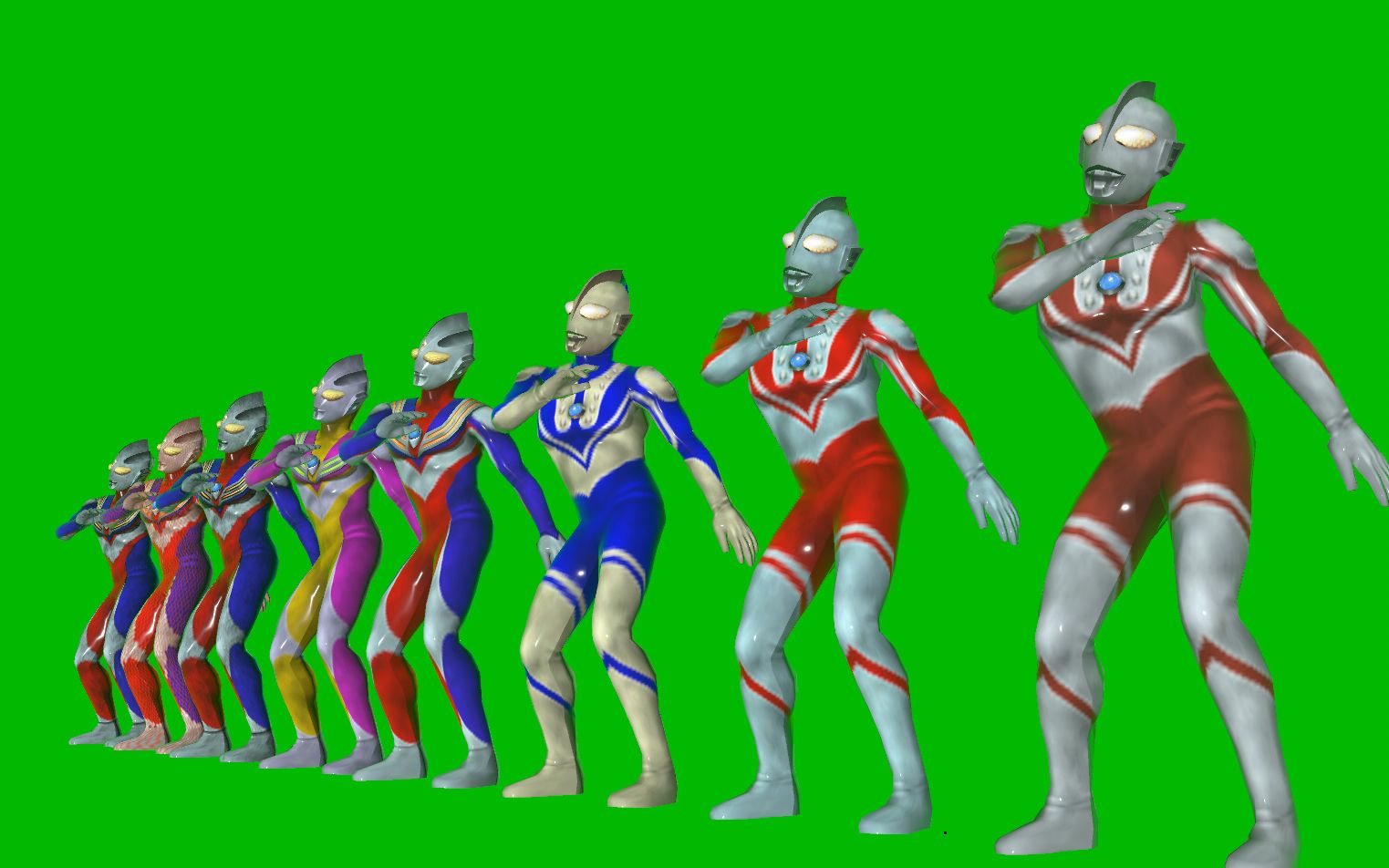 奥特曼迪迦奥特曼奥特曼绿幕素材C4D模型制作导出太费电脑显卡了!