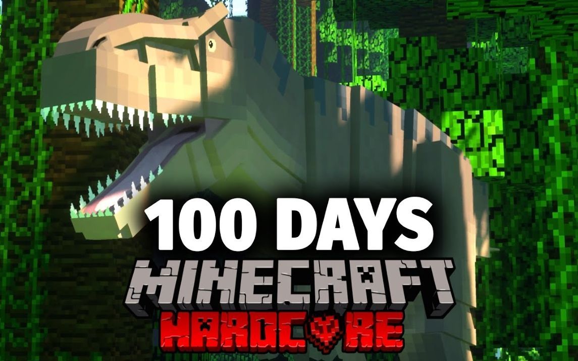 【侏罗纪100天 中字 EP.4 完】Minecraft侏罗纪公园硬核生存100天!_我...