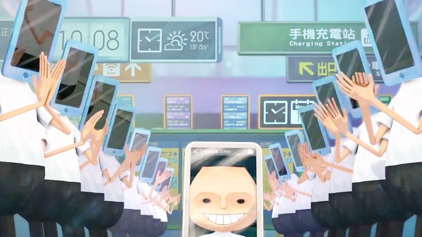 荒诞动画:小学生地铁疯狂自拍头被门挤掉,最后用平板电脑当脑袋