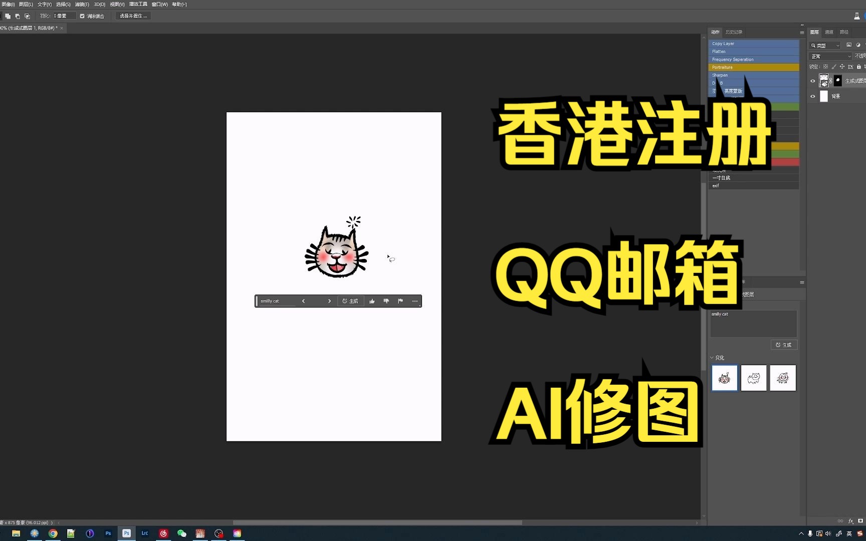 香港注册国内邮箱昨天更新后可以直接使用photoshop创成式填充啦。...