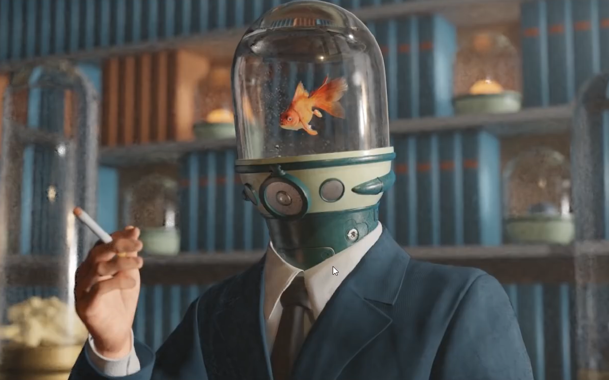 【BLENDER教程】良心教程!超现实主义——头顶鱼缸的男人人物角色...