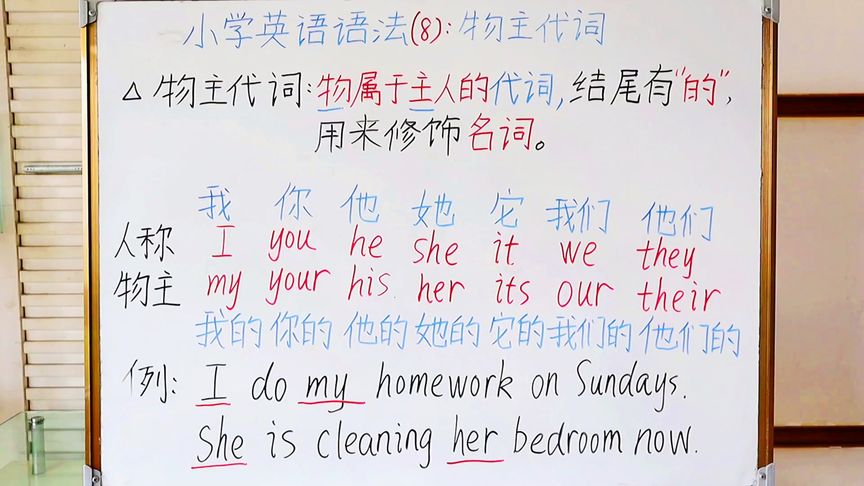小学英语语法(8):物主代词