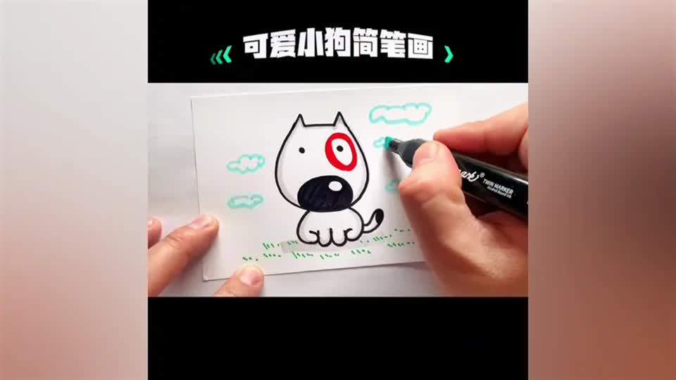 可爱小狗简笔画跟着学画画亲子简笔画小狗简笔画