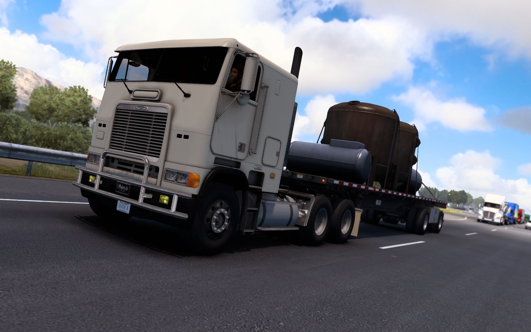 【美卡】智障导航!猛牛咆哮! 美洲卡车模拟:驾驶福莱纳平头卡车行驶在...