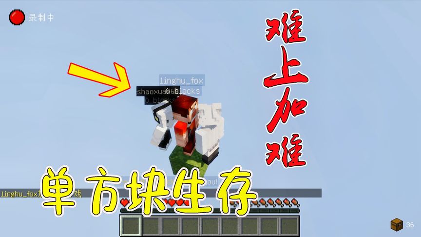 我的世界单方块生存01:在只有一个方块的空中,该怎么生存下去?