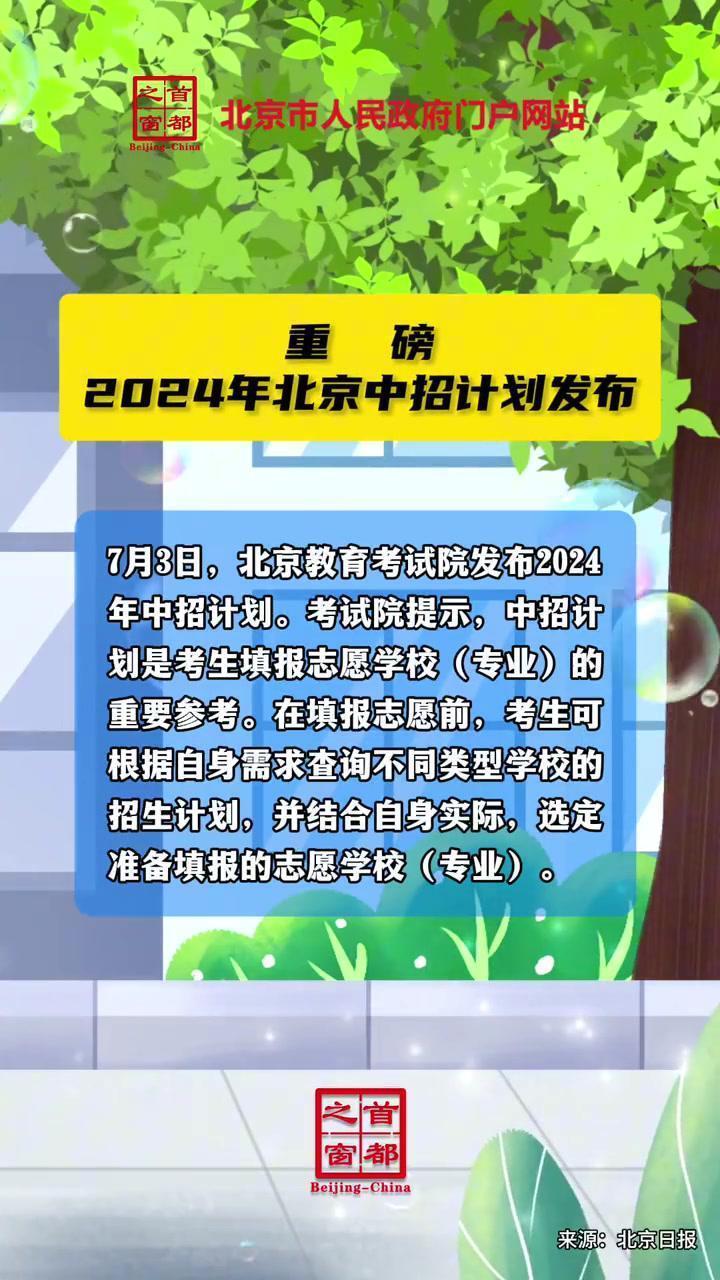 重磅!2024年北京中招计划发布#2024年北京中招计划发布#北京中考#...