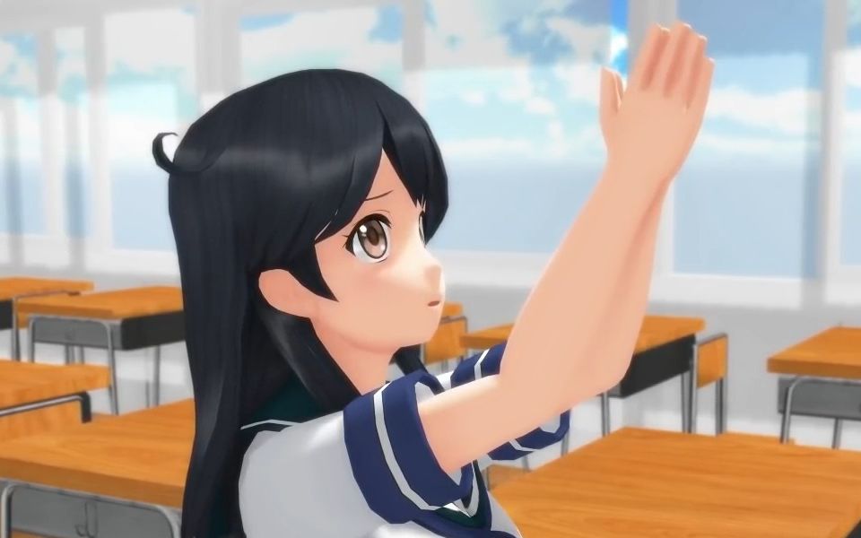 战斗机飞进巨大娘的世界试图寻求巨型女学生的帮助 巨大化 巨型二...