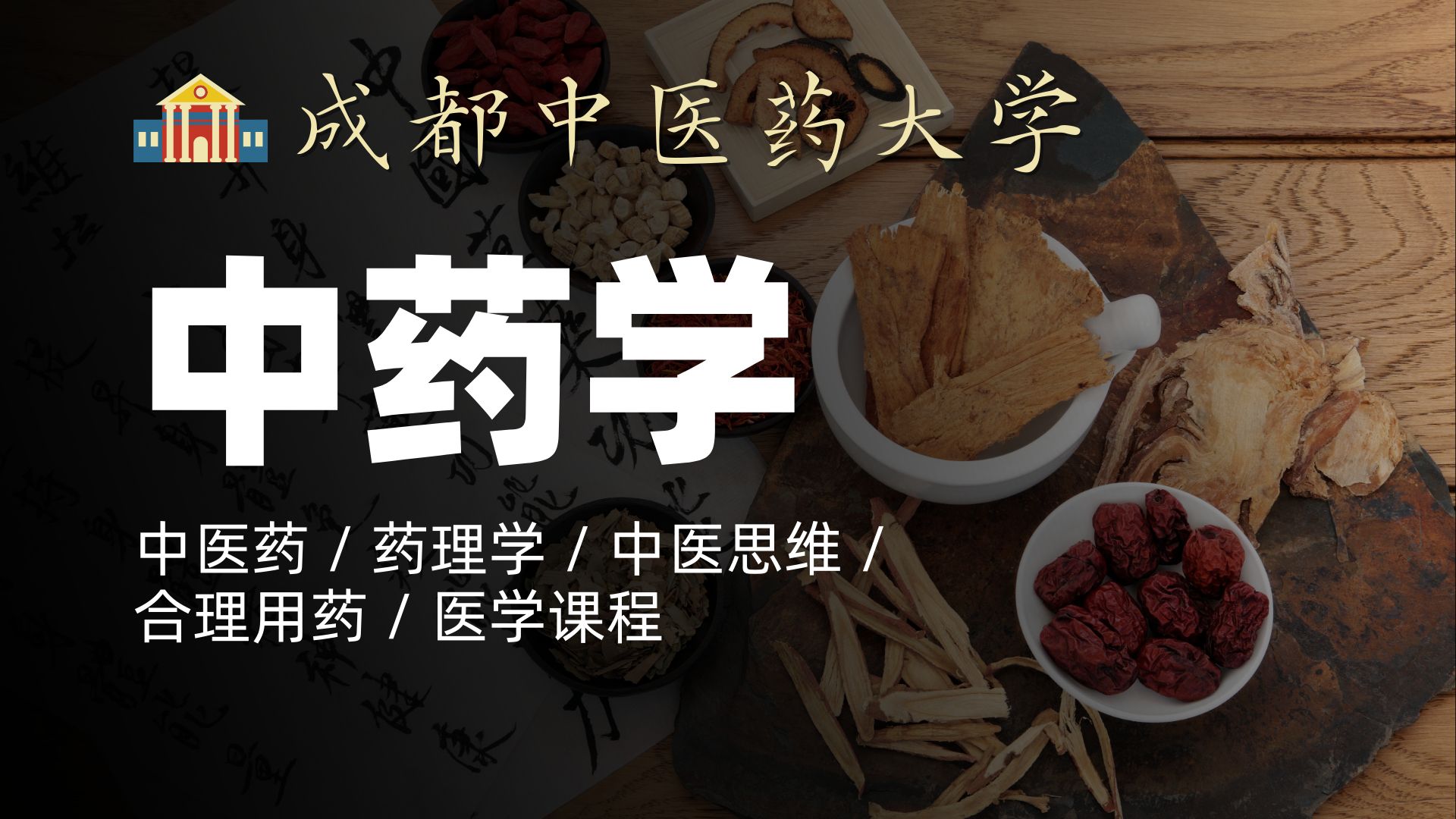 成都中医药大学《中药学》|中医药 / 药理学 / 中医思维 / 合理用药 / 医学...