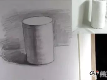 素描入门基础教程:素描几何形体圆柱体的铺色与深入刻画介绍!素描...