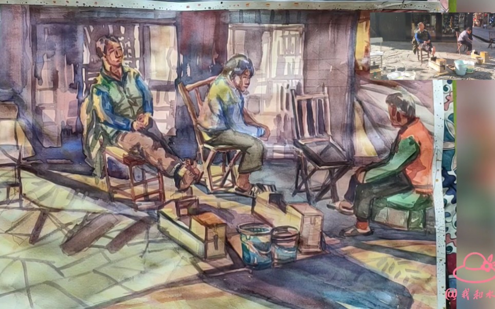 用素描纸感受一下水彩的光影效果,控制好水分也能够出效果