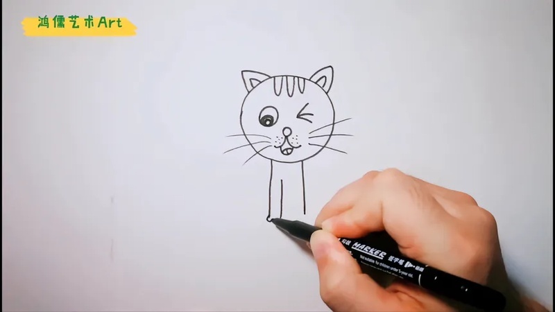 简笔画:简单画一只可爱的小猫