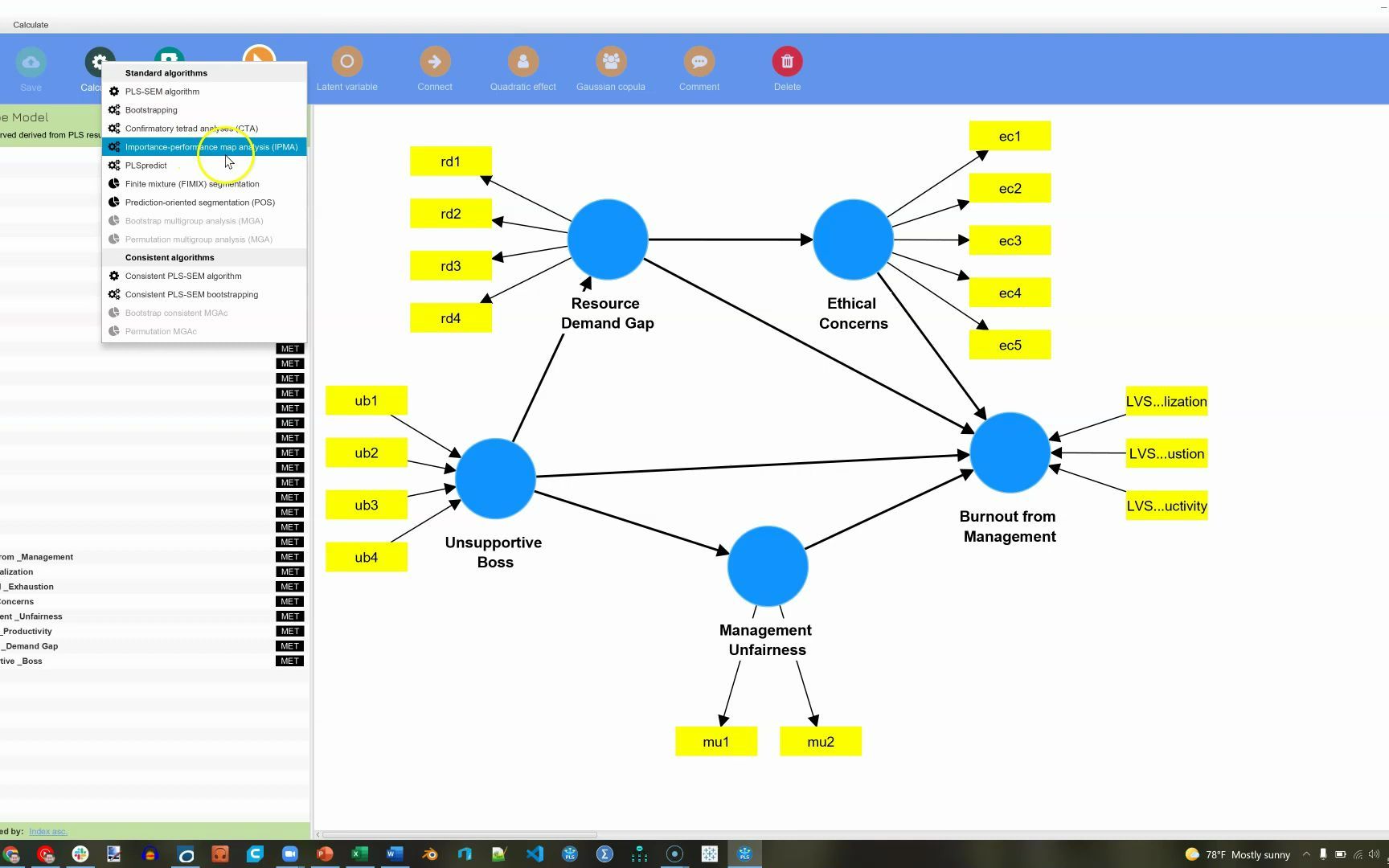 16 SmartPLS 4-重要性能图分析Importance Performance Map Analysis