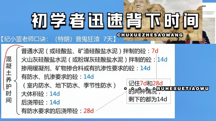 混凝土养护时间,大神一个表格全记住,讲了很多遍