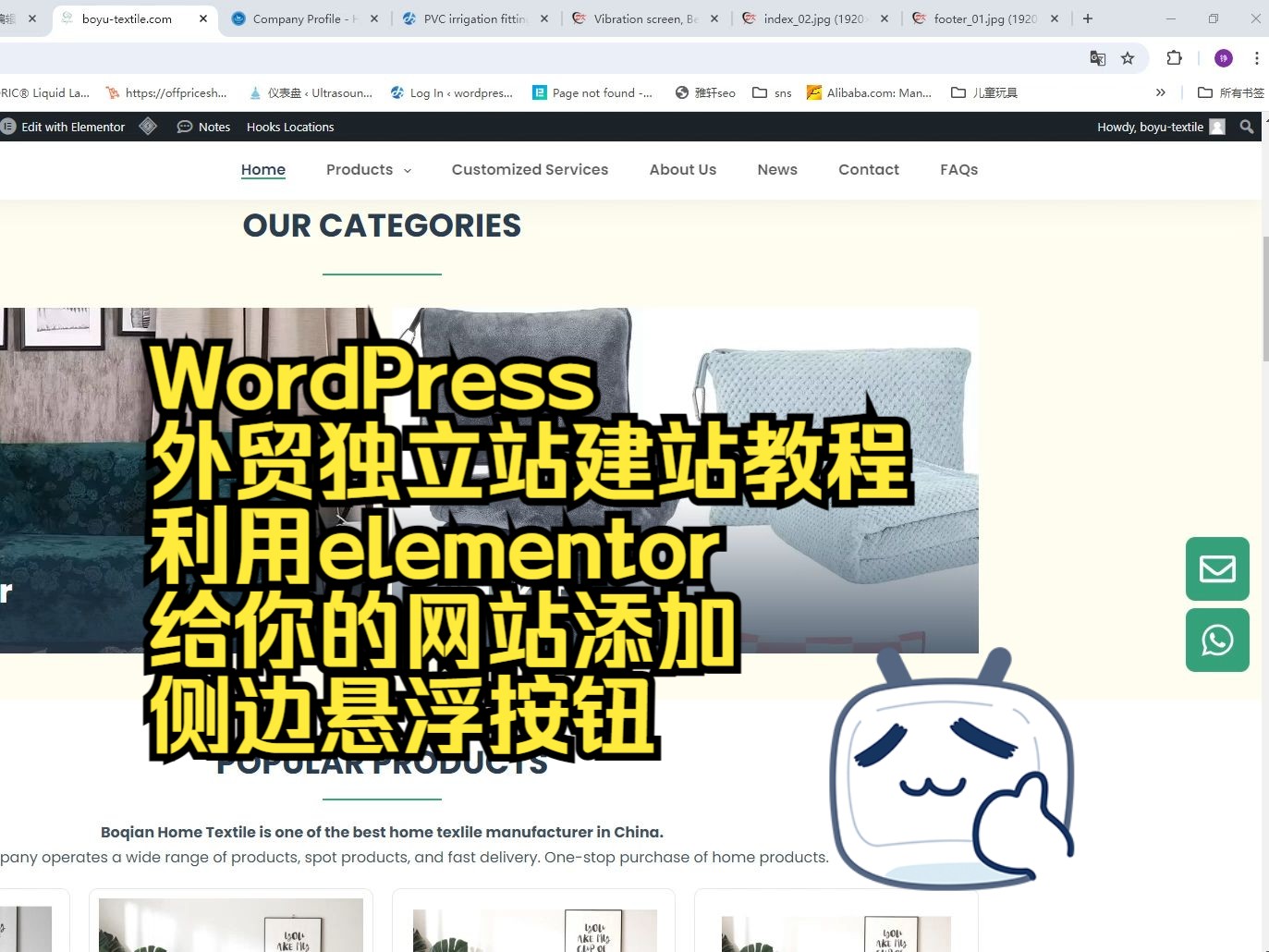 【WordPress外贸独立站建站教程】利用elementor给你的网站添加...