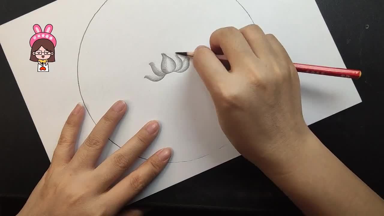 荷花这样画简单易学一起学画画