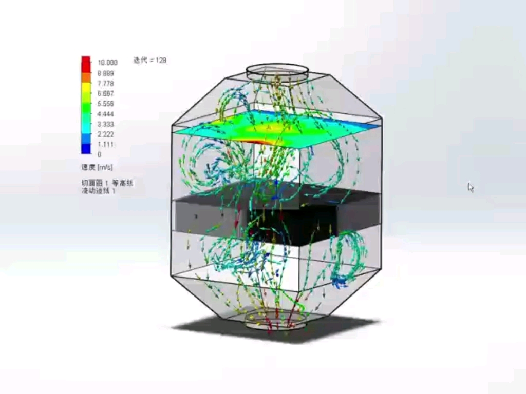 吸附箱内部气体分布流动sw flow simulation模拟-2含吸附材料