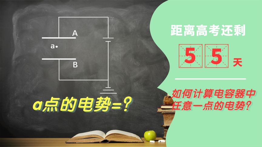高考倒计时55天:如何计算电容器中任意一点的电势?