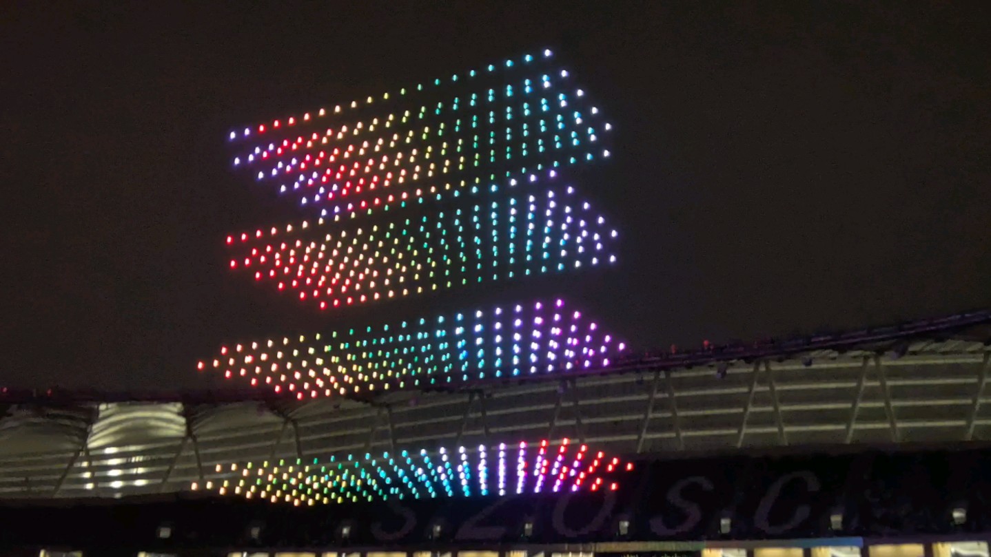 江苏省苏州中学2024奥体中心运动会闭幕式无人机表演完整第一视角