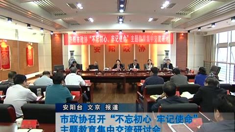 市政协召开“不忘初心 牢记使命”主题教育集中交流研讨会