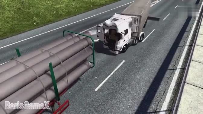 欧洲卡车模拟2:PhysX物理引擎碰撞测试!