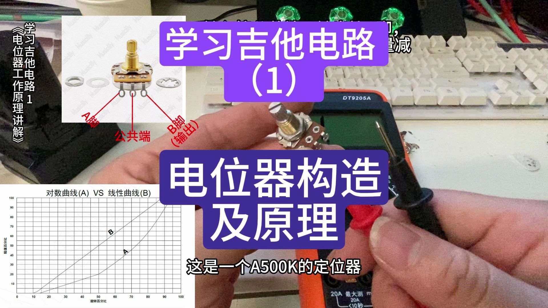 学习电吉他电路(1)电位器构造及原理,电吉他DIY吉他维修,电吉他如何...