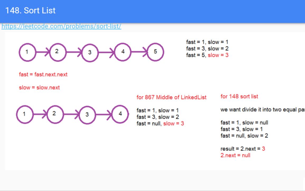 [List] 如何用MergeSort来排序 LinkedList 0176