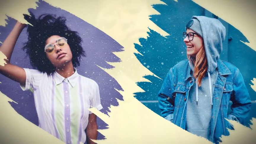 画笔幻灯片电影标题AE模板#macz