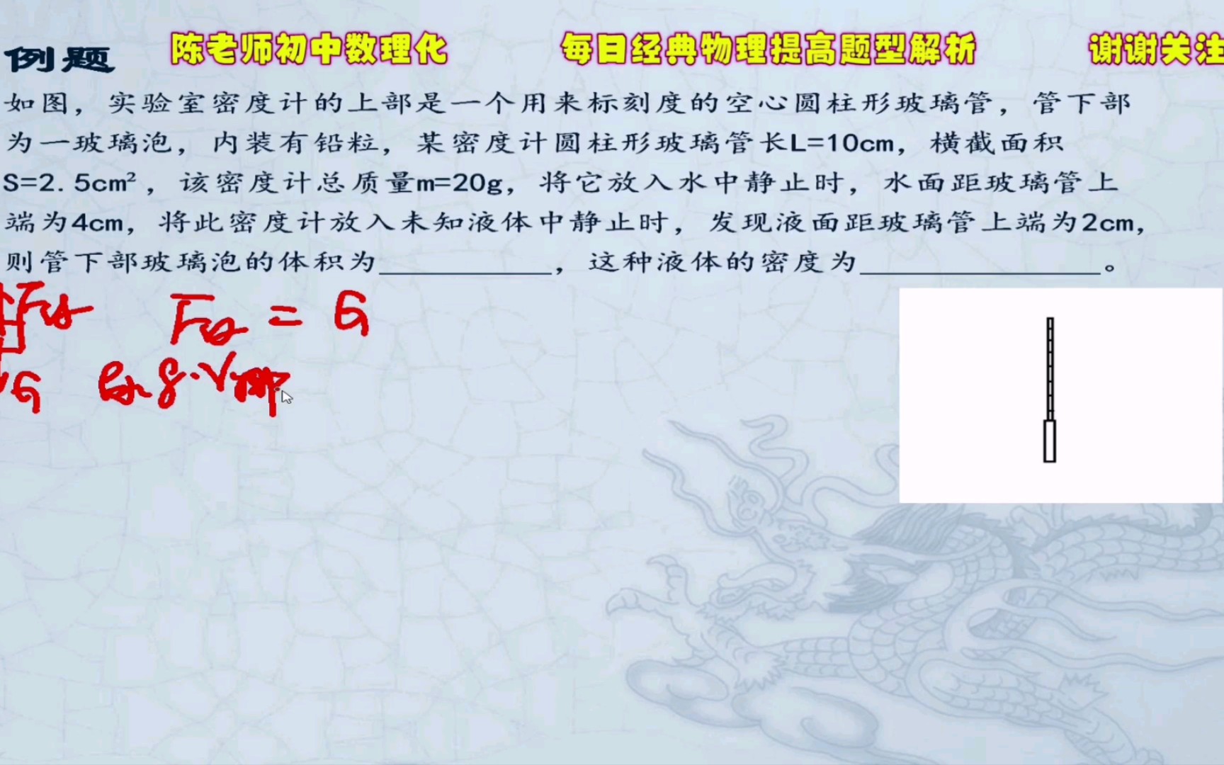 八年级物理复习:求解密度计的问题很难吗?这种解法容易掌握