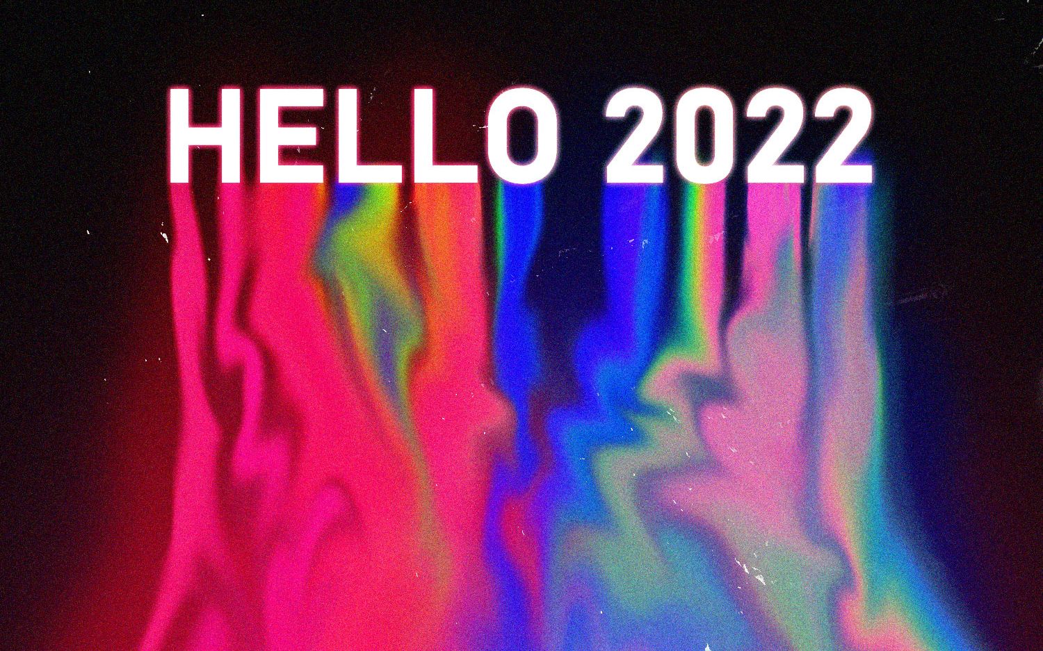 Photoshop Hello 2022 | 融化的彩虹字效果制作(我是起名废ߘ�)