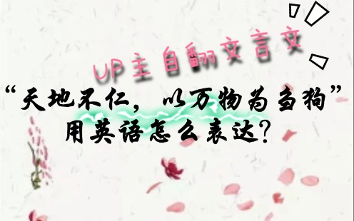 【古语带你读】英文版 UP主自翻文言文 英音