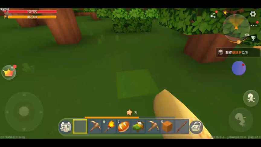 迷你世界冒险1,选了一个松树林,建个小房子。