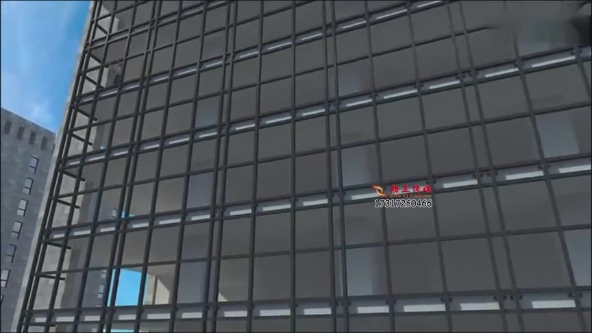 幕墙工程施工演示动画 玻璃安装动画-_超清
