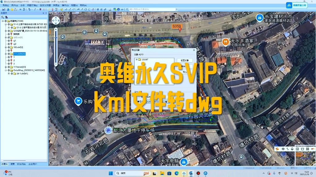 奥维互动地图永久SVIPkml文件转CAD文件